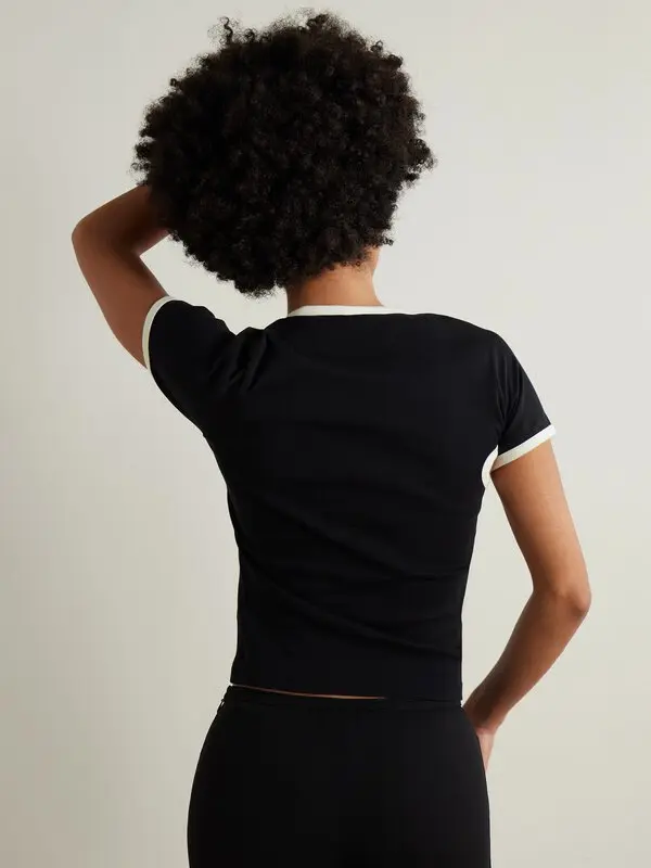 COURREGES Slash Asymmetric Appliquéd T-shirt