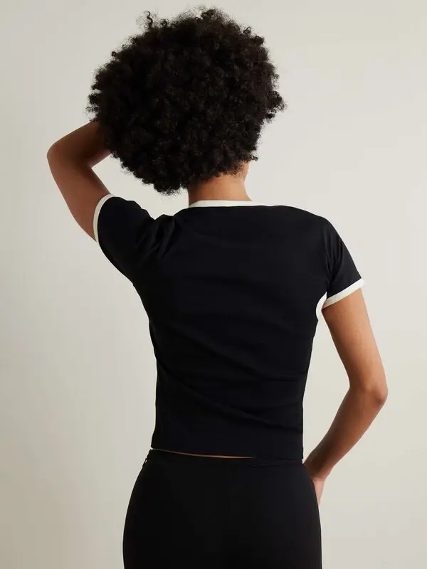 COURREGES Slash Asymmetric Appliquéd T-shirt