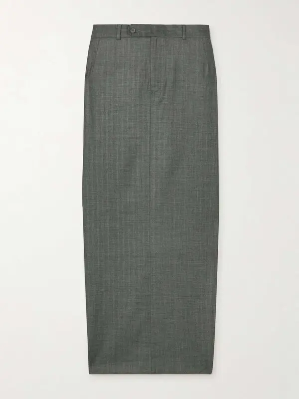 BETTTER Office Party Asymmetric Wool-blend Skirt