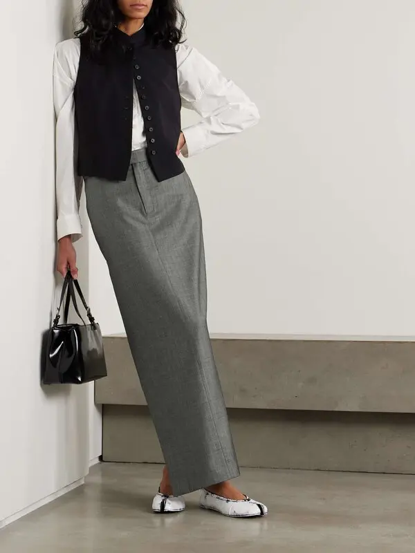 BETTTER Office Party Asymmetric Wool-blend Skirt