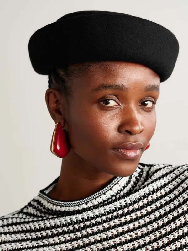 GIGI BURRIS MILLINERY Laura Wool-felt Pillbox Hat - Black