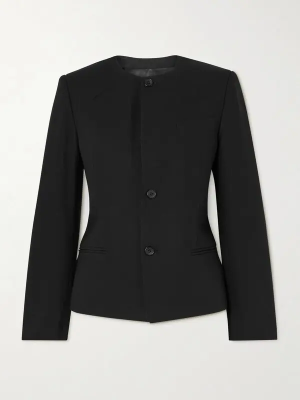 BETTTER Cropped Grain De Poudre Wool Blazer