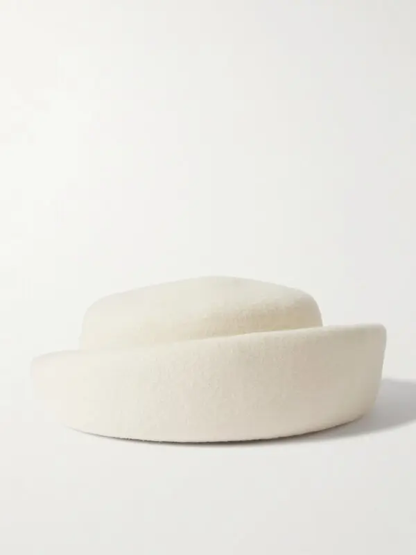 GIGI BURRIS MILLINERY Laura Wool-felt Pillbox Hat - Neutrals