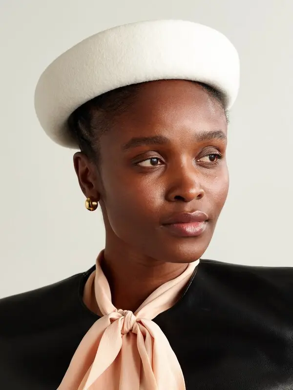 GIGI BURRIS MILLINERY Laura Wool-felt Pillbox Hat - Neutrals