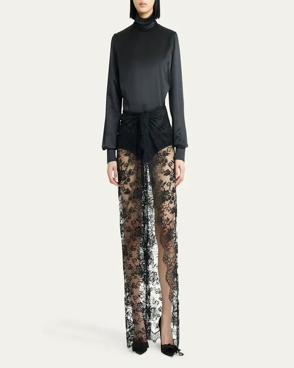 Dolce & Gabbana Chantilly Lace Maxi Skirt