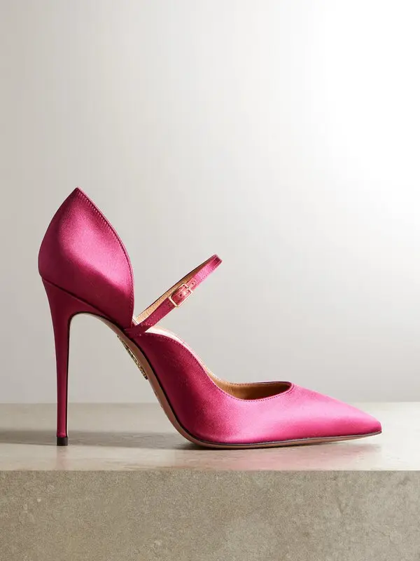 AQUAZZURA Bellezza 105 Satin Mary Jane Pumps