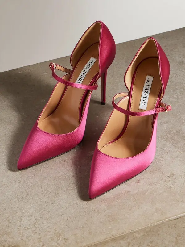 AQUAZZURA Bellezza 105 Satin Mary Jane Pumps