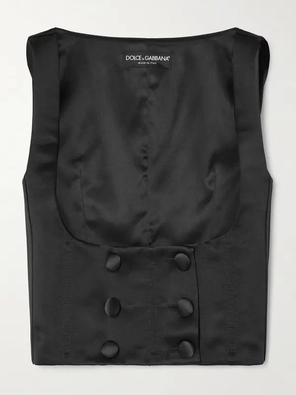 Dolce & Gabbana Double-breasted Silk-satin Vest