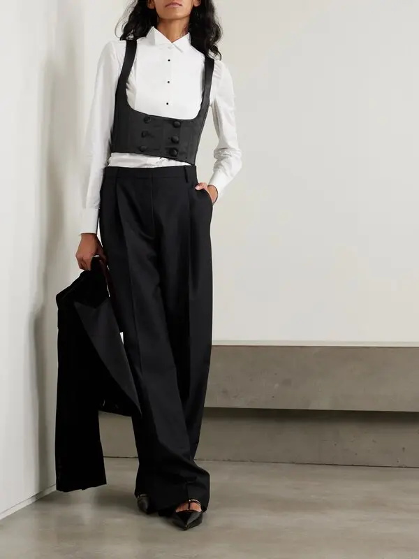Dolce & Gabbana Double-breasted Silk-satin Vest