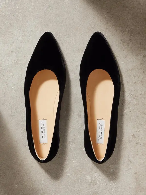 Gabriela Hearst Andre Velvet Ballet Flats - Black