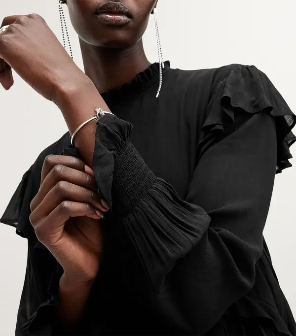 Allsaints Cavarly Tiered Ruffle Maxi Dress - Black - 40% Off | Editorialist