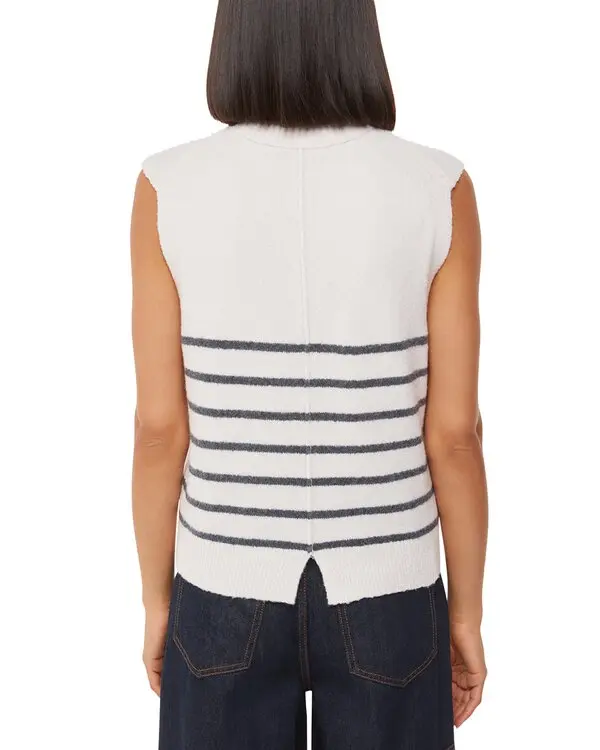 Whistles Striped Textured Sweater Tank Top