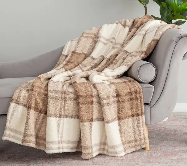 BERKSHIRE BLANKET Berkshire Retro Plaid Plush 60x70 Throw - One-color