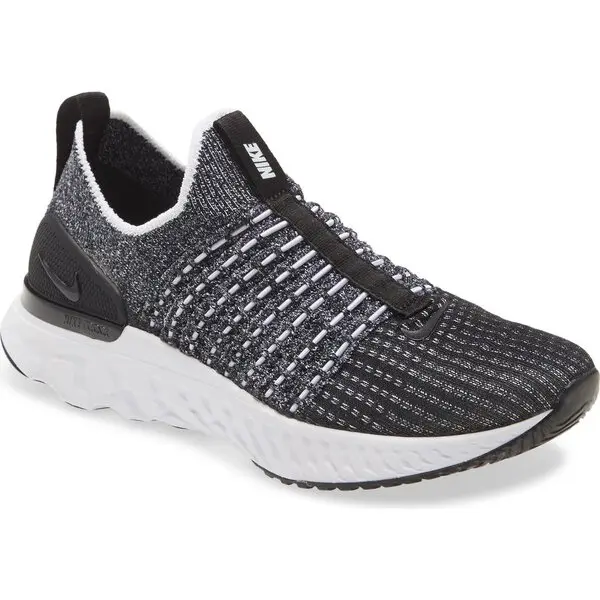 Nike React Phantom Run Flyknit 2 Running Shoe - 002 Black/white