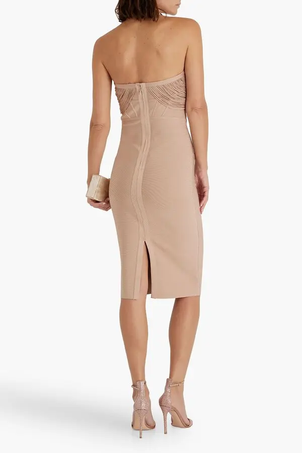 princess polly baby blue dress Herve Leger Strapless Bandage Dress in Grey Rayon Cellulose fibre  ref.872544