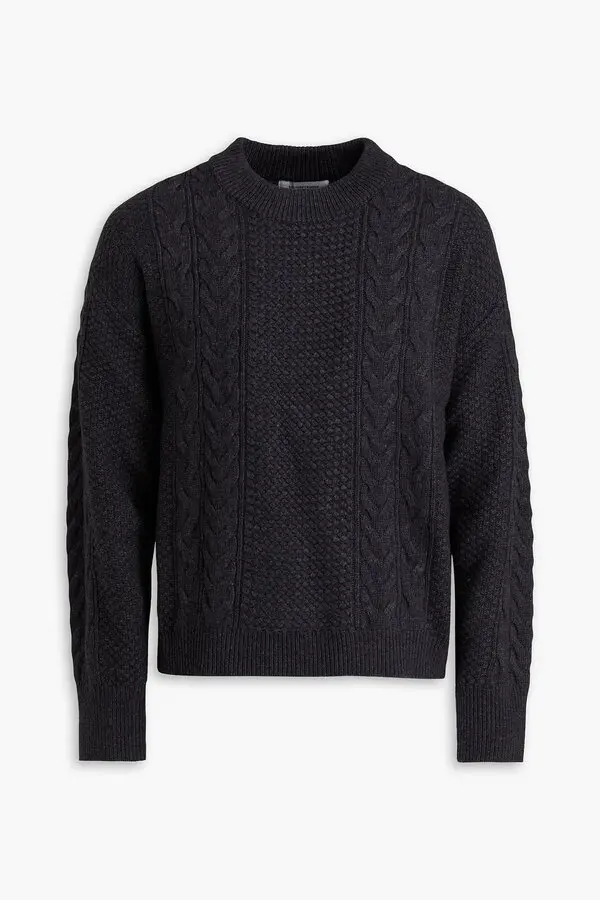 LE17SEPTEMBRE Cableknit Woolblend Sweater - Charcoal