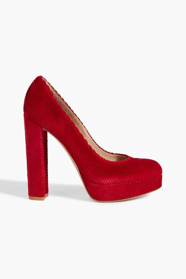 GIANVITO ROSSI Paulina Corduroy Platform Pumps