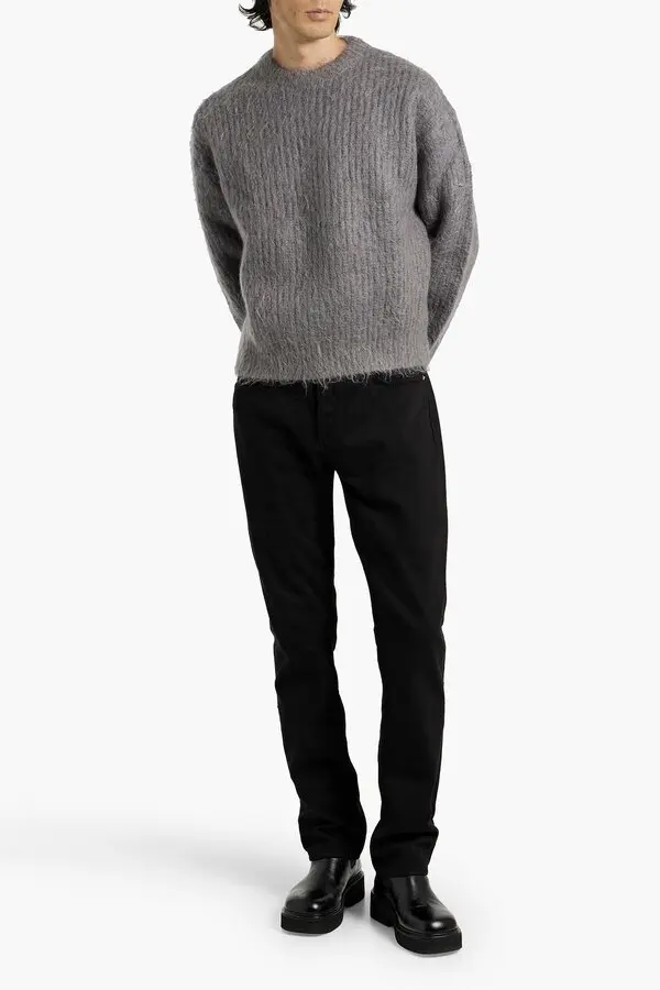 John Elliott Brushed Ribbed-knit Sweater