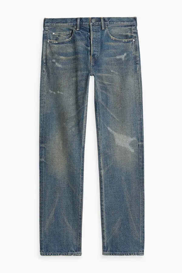 John Elliott Slim-fit Distressed Denim Jeans
