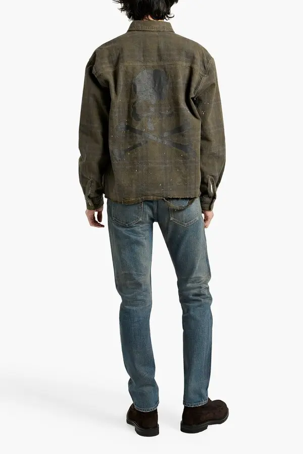 John Elliott Slim-fit Distressed Denim Jeans