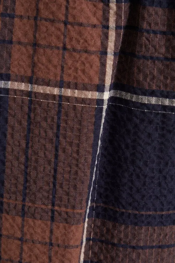 LE17SEPTEMBRE Checked Cotton-blend Seersucker Drawstring Pants