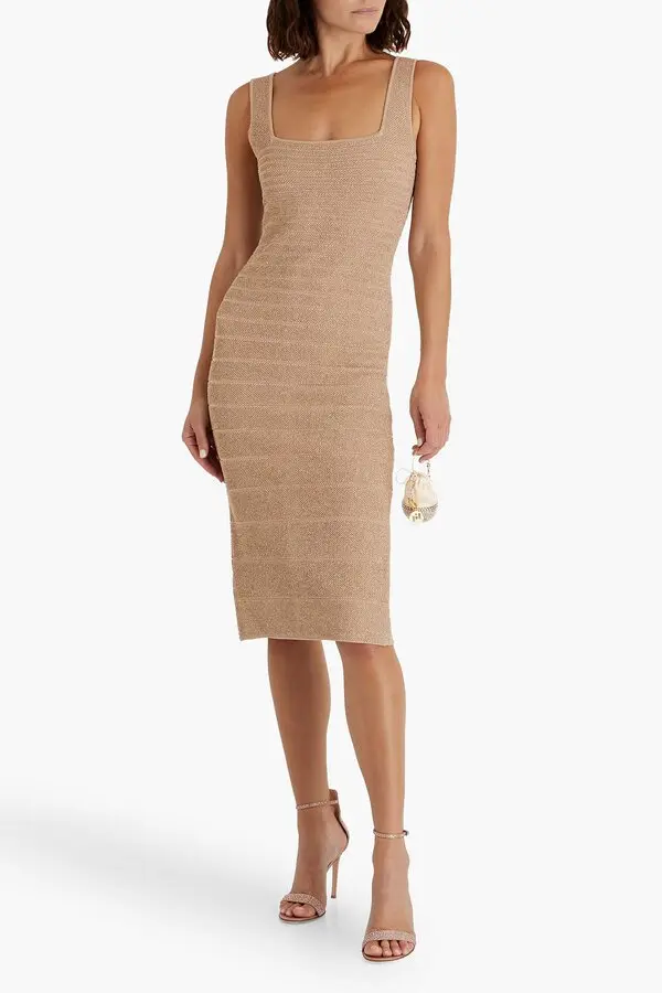 Herve Leger Metallic Bandage Dress