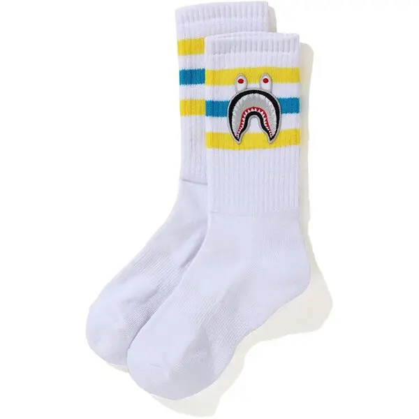 A BATHING APE Shark Socks - White