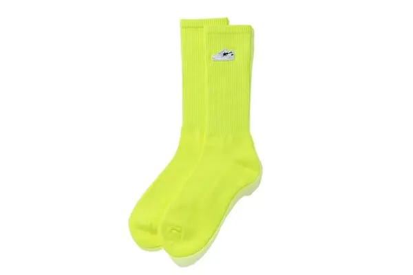 A BATHING APE Bapesta One Point Socks - Yellow
