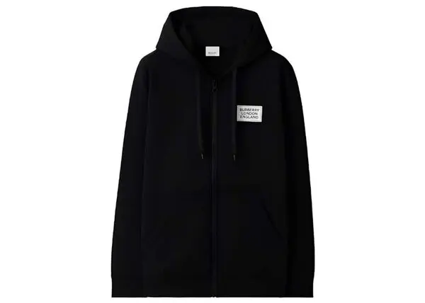 Burberry Hove Logo Print Zip Hoodie - Black | Editorialist