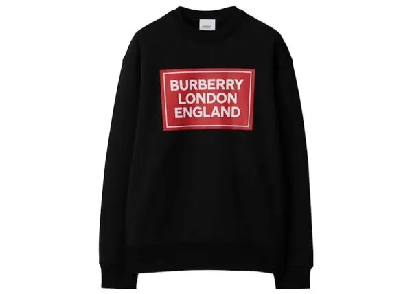 Burberry Logo Print Crewneck Sweater - Black