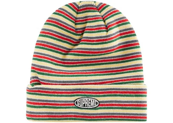 Supreme Multi Stripe Beanie - Yellow