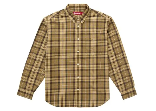 Supreme Plaid Flannel Shirt - Tan