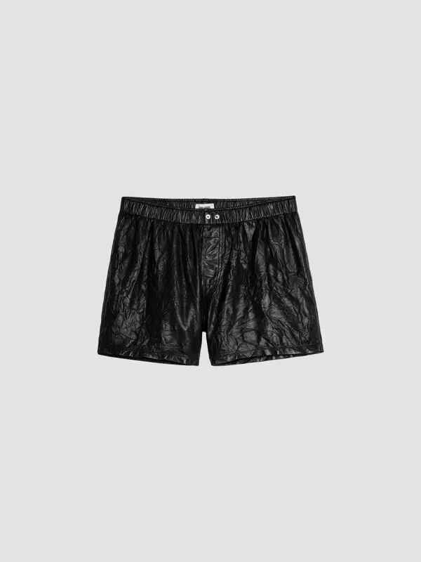 Zadig&Voltaire Crinkled Leather Pax Shorts - Noir