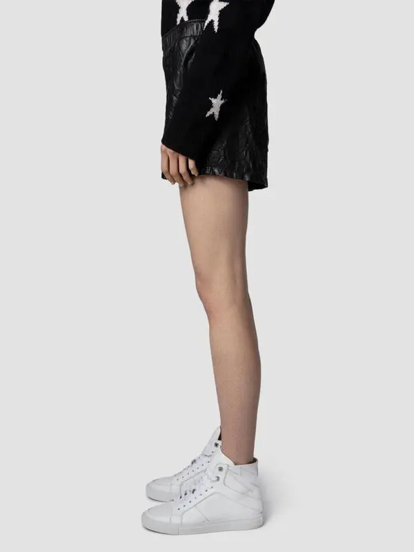 Zadig&Voltaire Crinkled Leather Pax Shorts - Noir