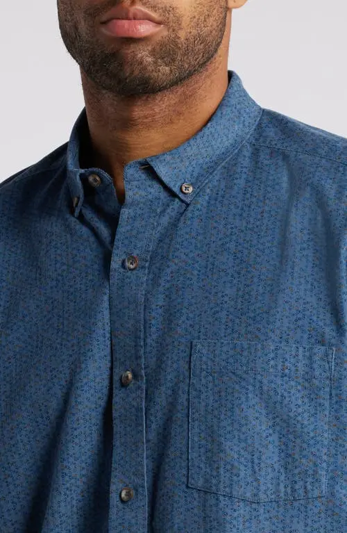 Johnston & Murphy Overdye Print Corduroy Button-down Shirt