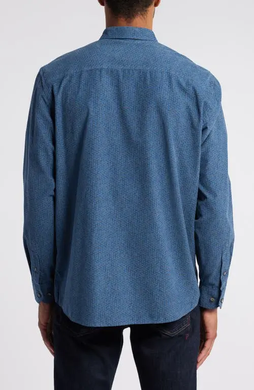Johnston & Murphy Overdye Print Corduroy Button-down Shirt