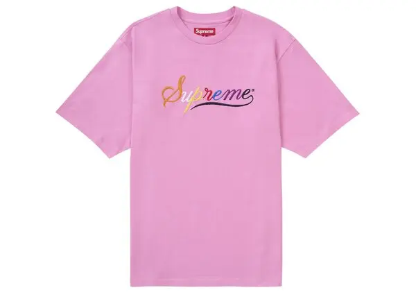 Supreme Cursive Short Sleeve Top - Pink