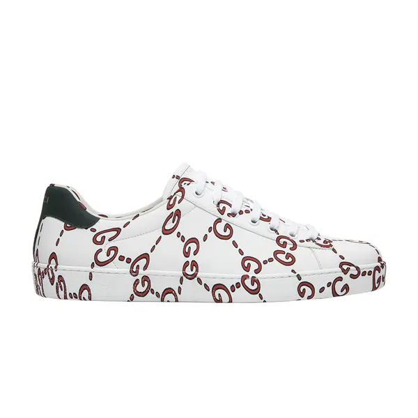 Gucci Ace Gg Print Sneakers - White