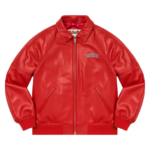 Supreme Martin Wong Leather Varsity Jacket