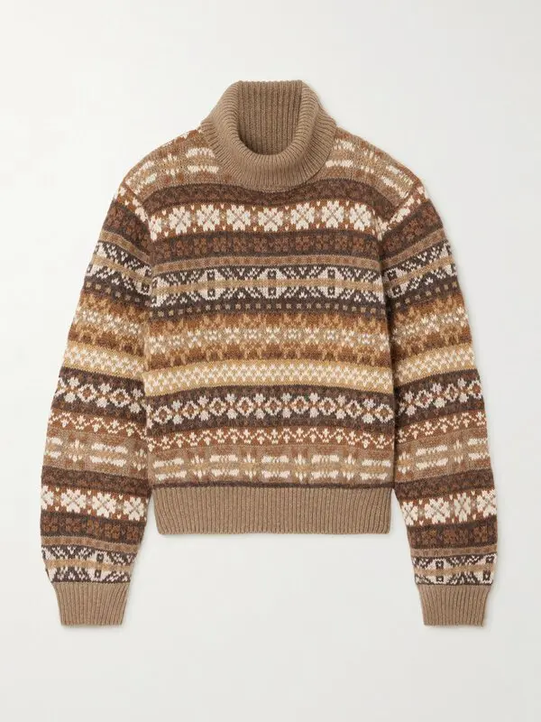 Loro Piana Scopello Striped Cashmere-blend Turtleneck Sweater - Brown