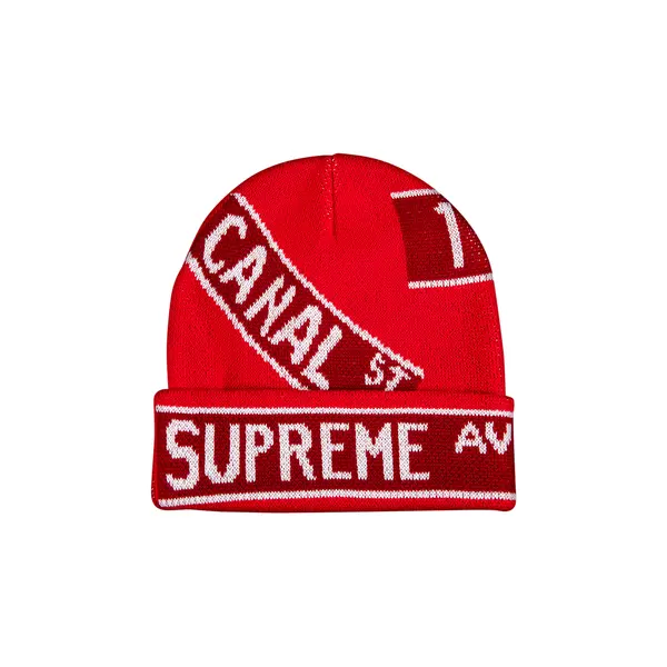 Supreme Street Signs Beanie - Red