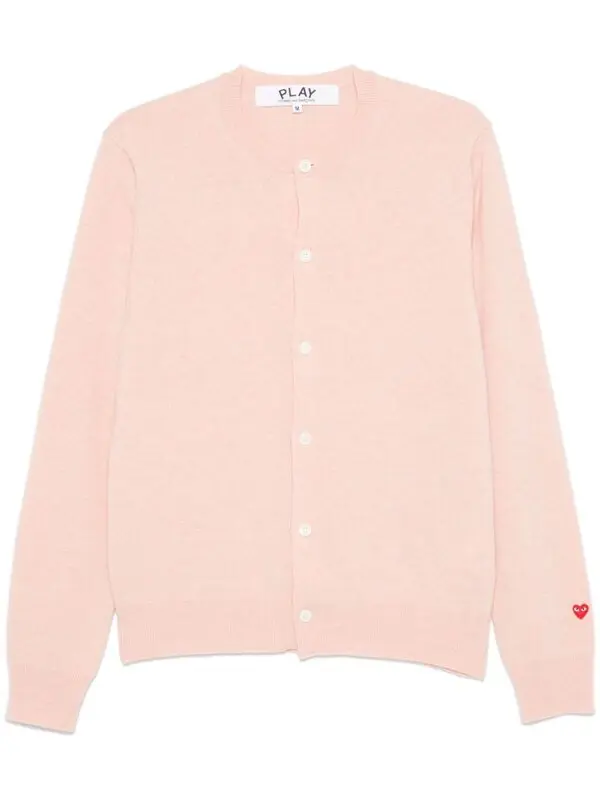 Play Comme Des Garcon Red Heart Cardigan - Pink