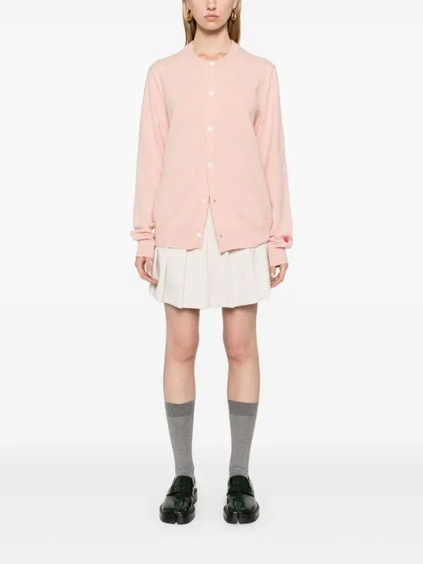Play Comme Des Garcon Red Heart Cardigan - Pink