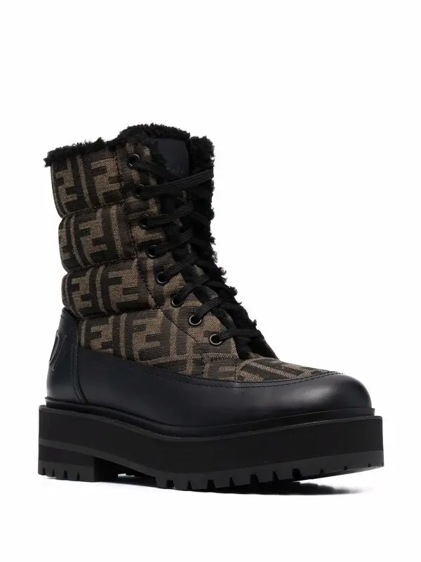 Fendi Ff-logo Combat Boots