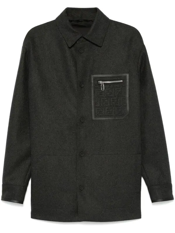 Fendi Felted Shirt Jacket - Grey