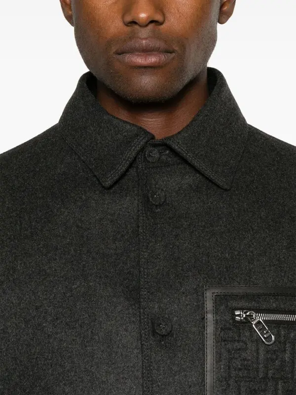 Fendi Felted Shirt Jacket - Grey