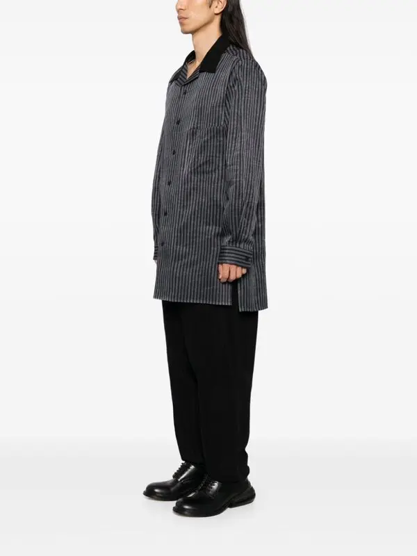 Yohji Yamamoto Striped Open-collar Shirt
