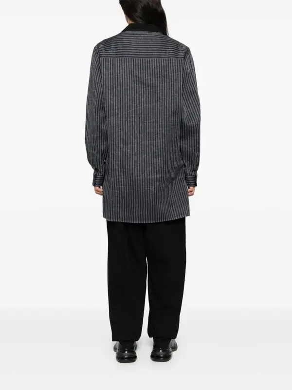 Yohji Yamamoto Striped Open-collar Shirt