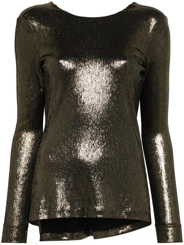 TWINSET Knot-detail Laminated Blouse