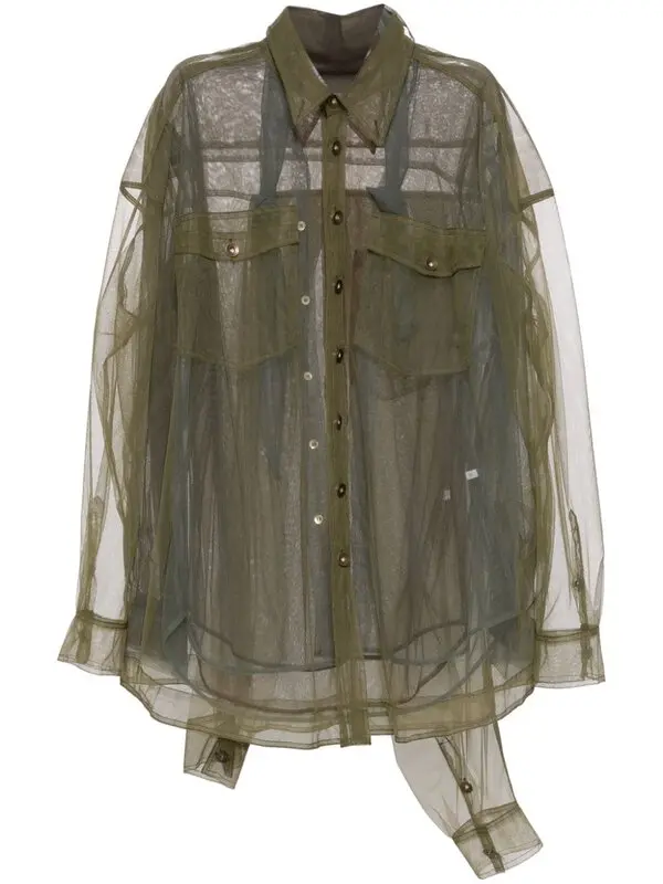ACT Nº1 Sheer Layered Button-down Shirt